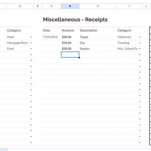 Budget Spreadsheet for Students - Etsy