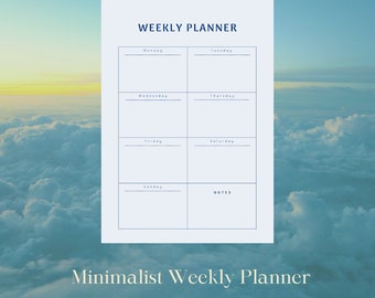 Personalized Undated Weekly Planner Blue Floral Notebook - Etsy