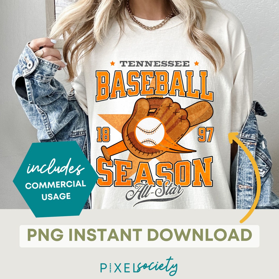 Tennessee Baseball PNG, Tennessee Orange PNG, Baseball Sublimation ...