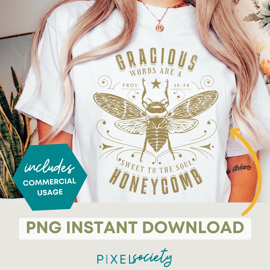 Christian Gracious Words Are a Honeycomb PNG, Honey Bee Digital Design, Christian Sublimation ...