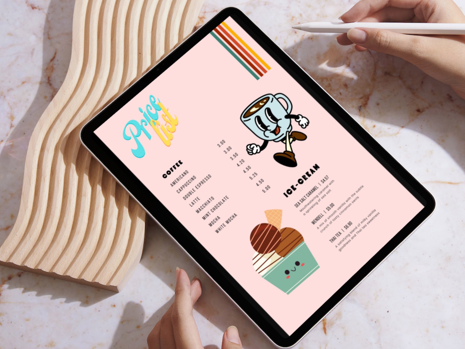 Retro Cafe Menu Template, Cafe Menu Sign, Editable in Canva, Small Cafe ...