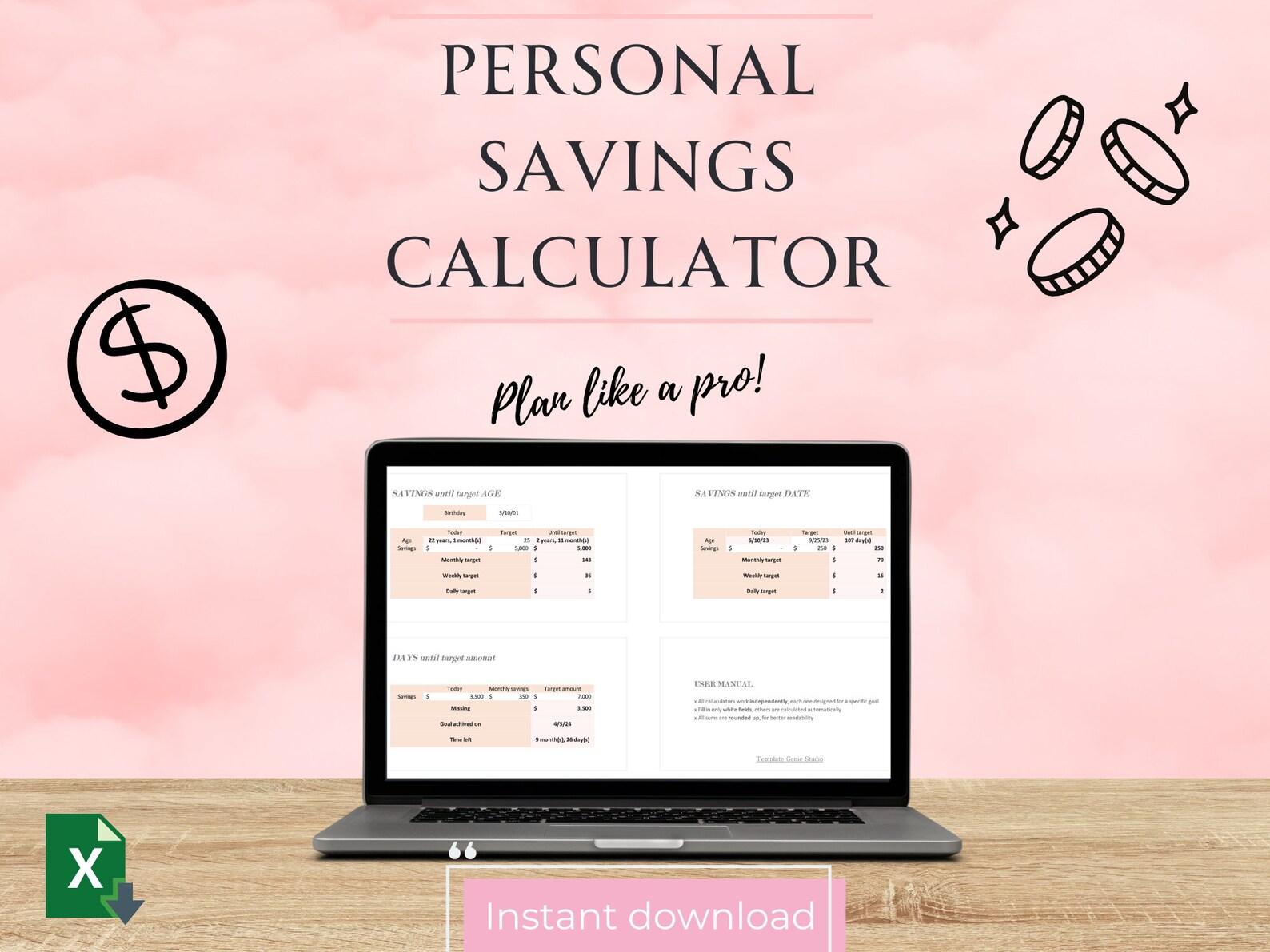 Personal Savings Calculator, Personal Finance Planner, Budget ...