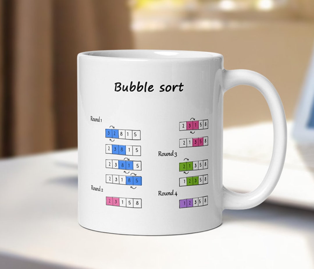 Bubble Sort White Glossy Mug, Coding Mug, Programmer Mug - Etsy