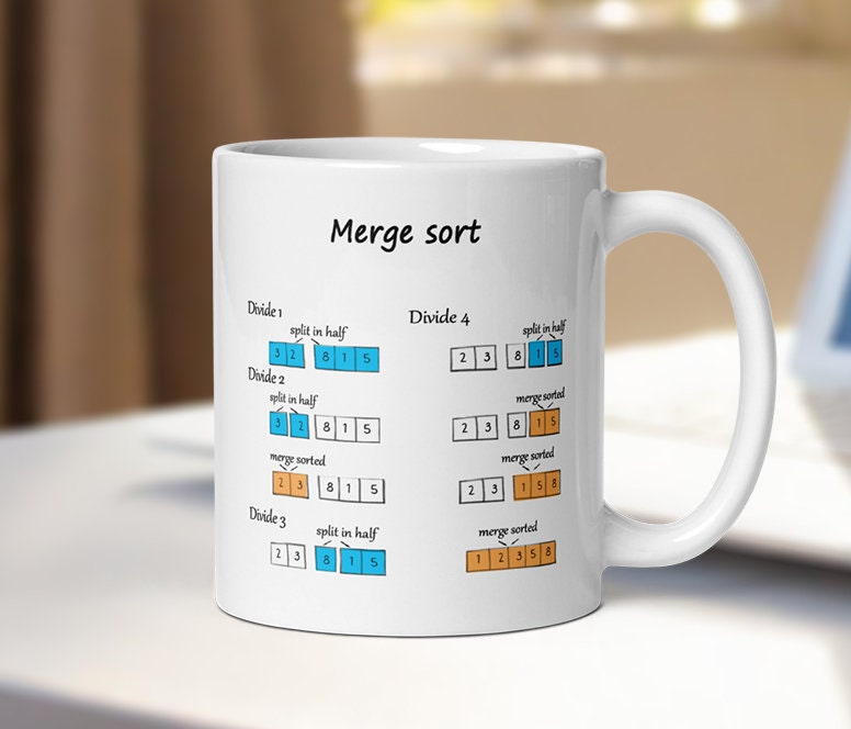Merge Sort White Glossy Mug, Coding Mug, Programmer Mug - Etsy