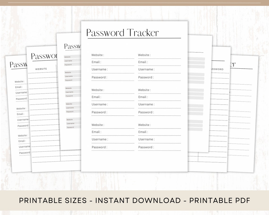 Password Tracker Printable, Password Log, Password Organizer, A4/a5 ...
