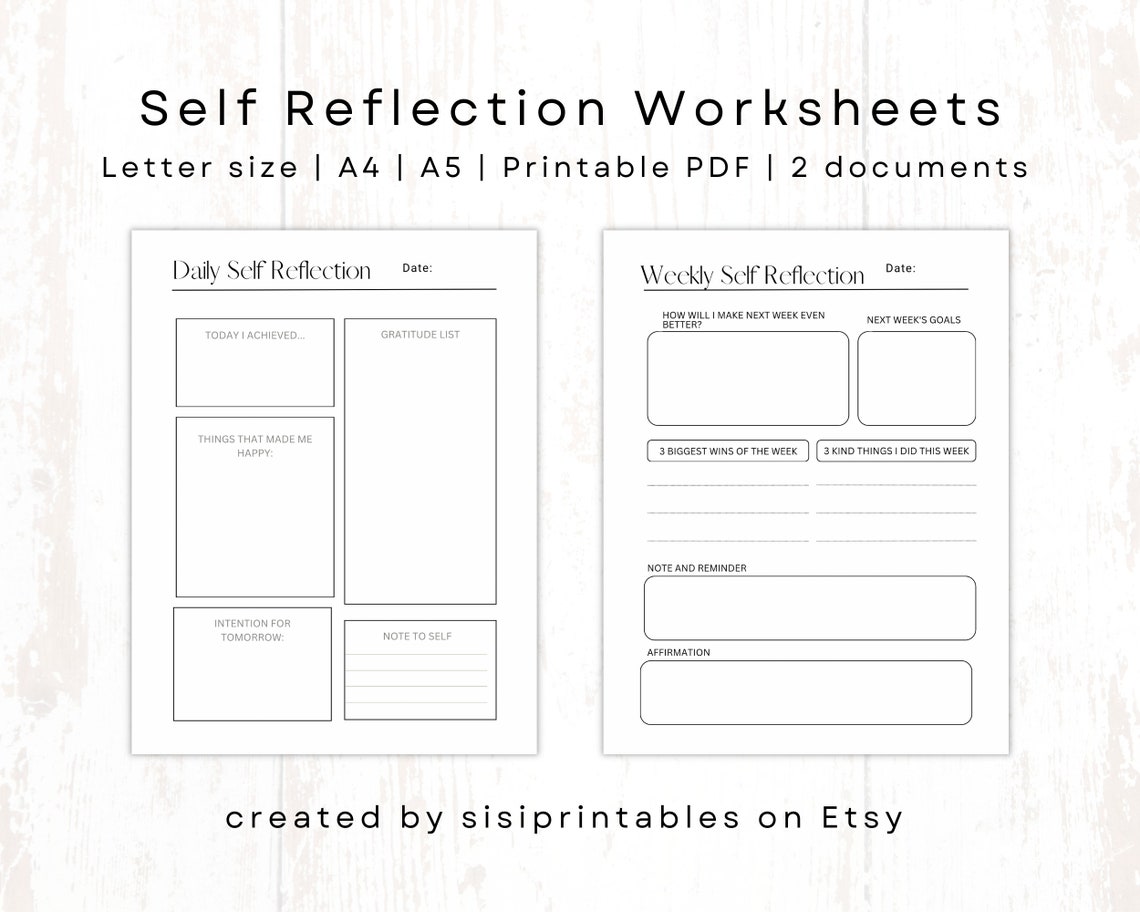 Self Reflection, Daily Reflection, Weekly Reflection, Reflection ...