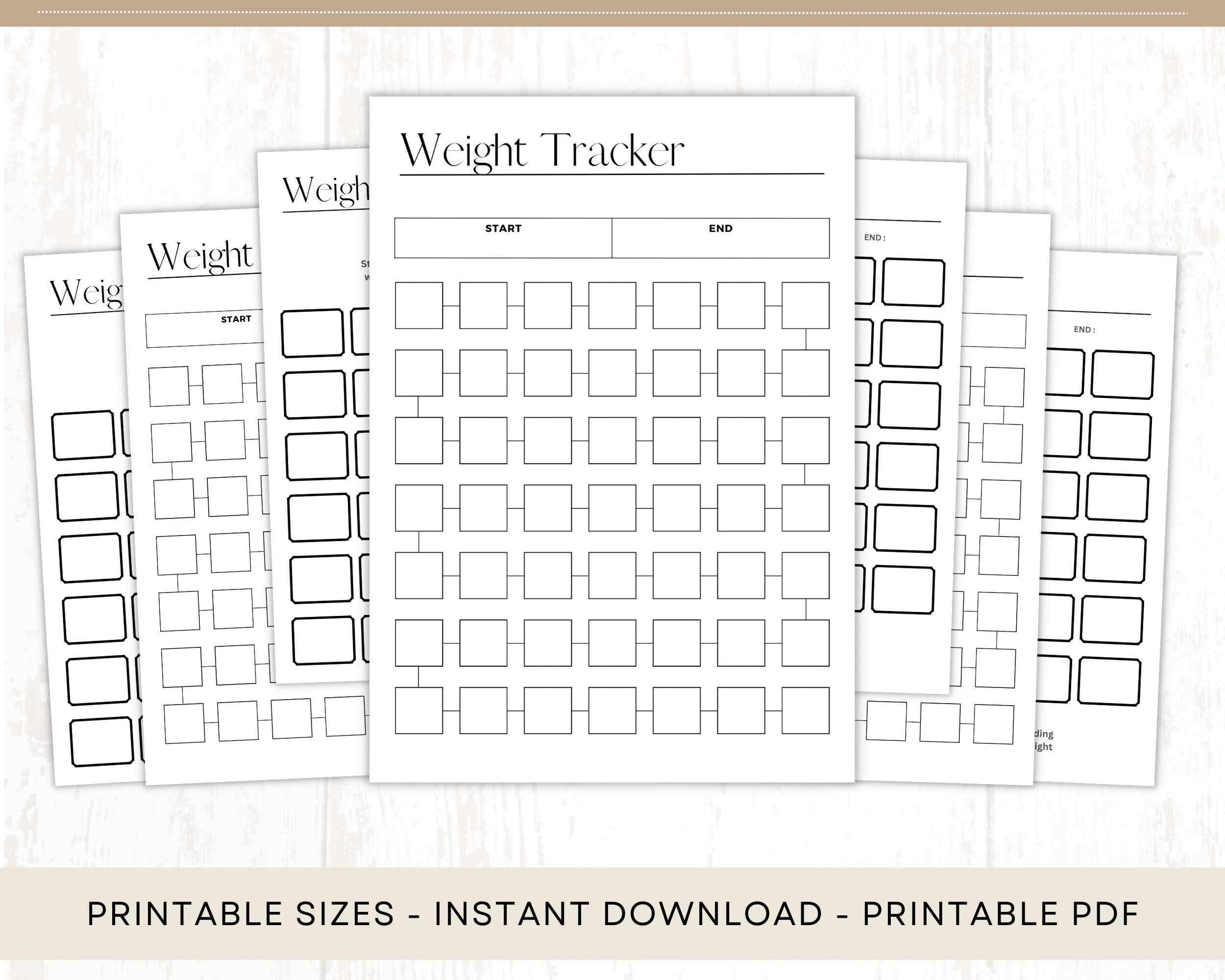 Weight Tracker Printable, Daily Weight Journal, Weight Log, Weight Loss ...