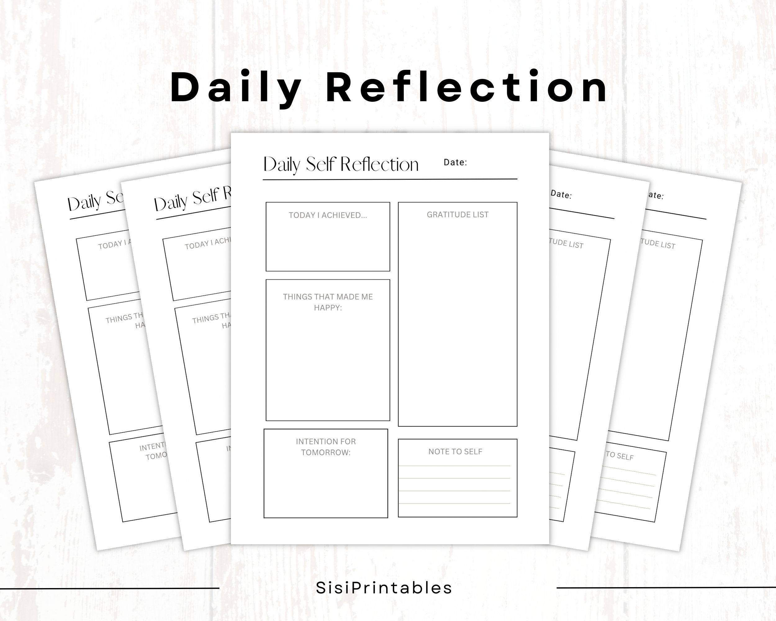 Self Reflection Daily Reflection Weekly Reflection Reflection Worksheet A4 A5 Letter Size