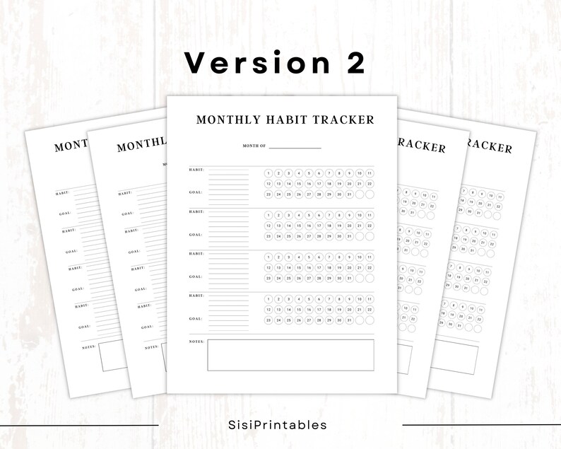 Habit Tracker Printable, Habit Tracker Digital, Monthly Habit Tracker ...