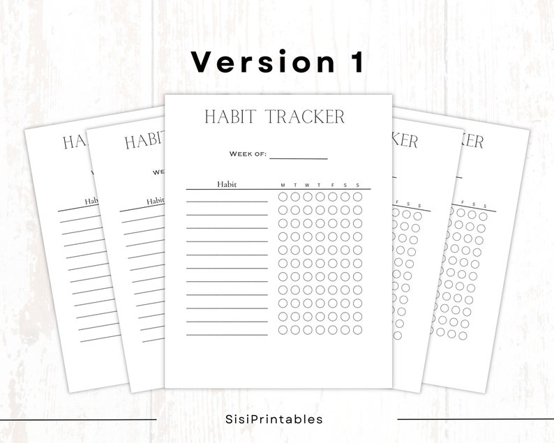 Habit Tracker Printable, Habit Tracker Digital, Monthly Habit Tracker ...
