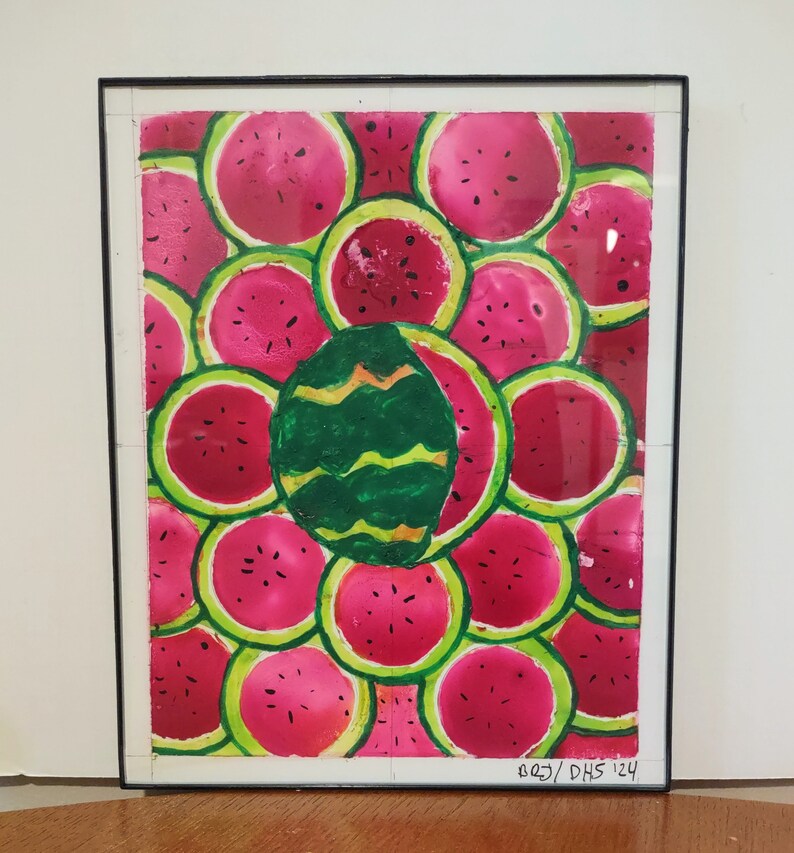 Watermelon Collage (gouache); the State Fruit of Oklahoma - Etsy