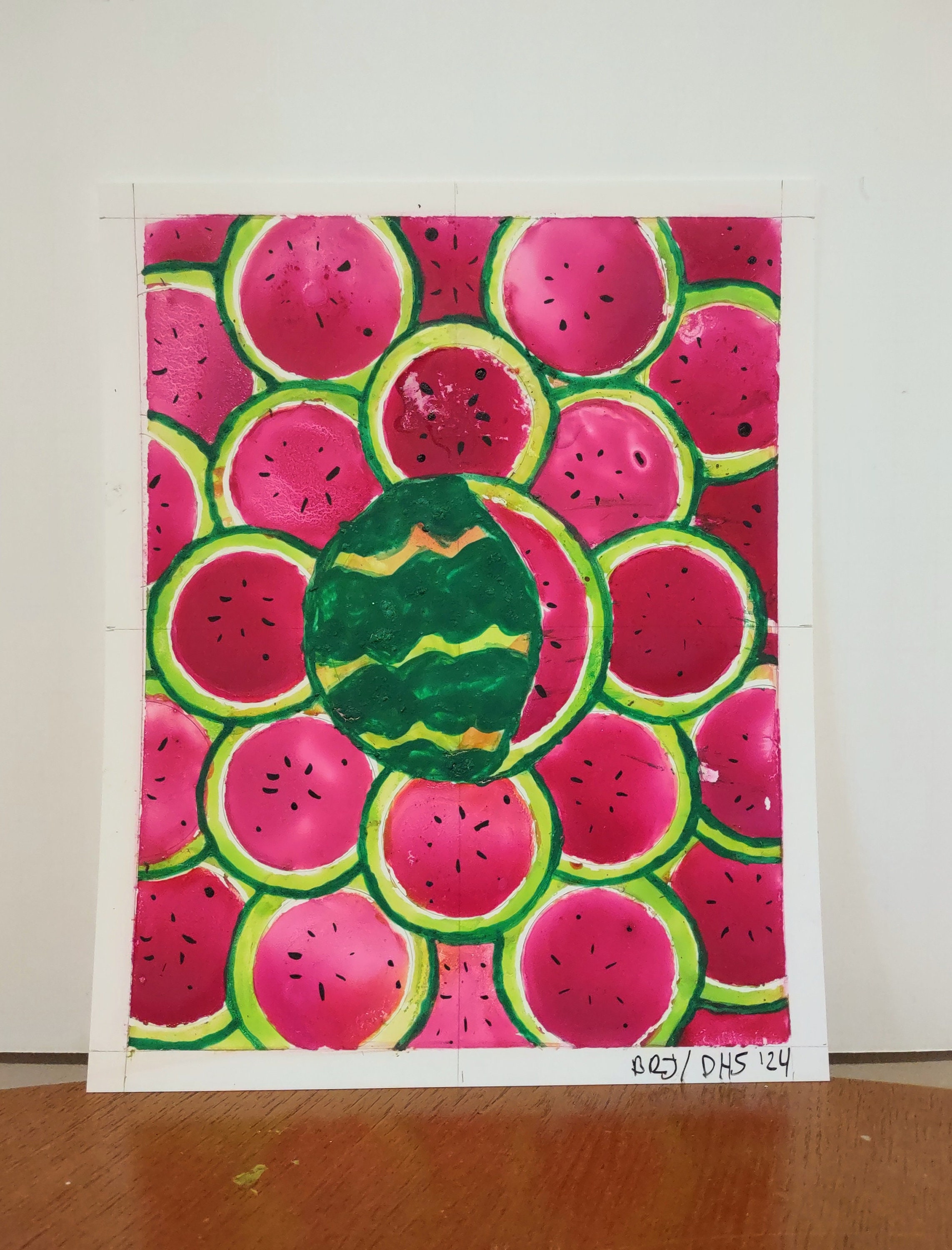 Watermelon Collage (gouache); the State Fruit of Oklahoma - Etsy
