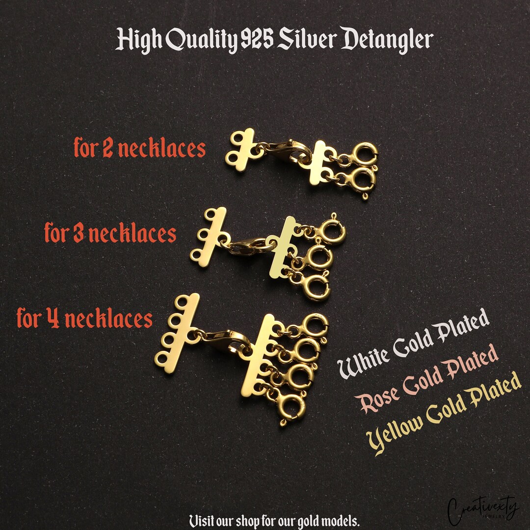 Dainty Multi Necklace Claps, Modern Layered Necklace Detangler, Unique ...