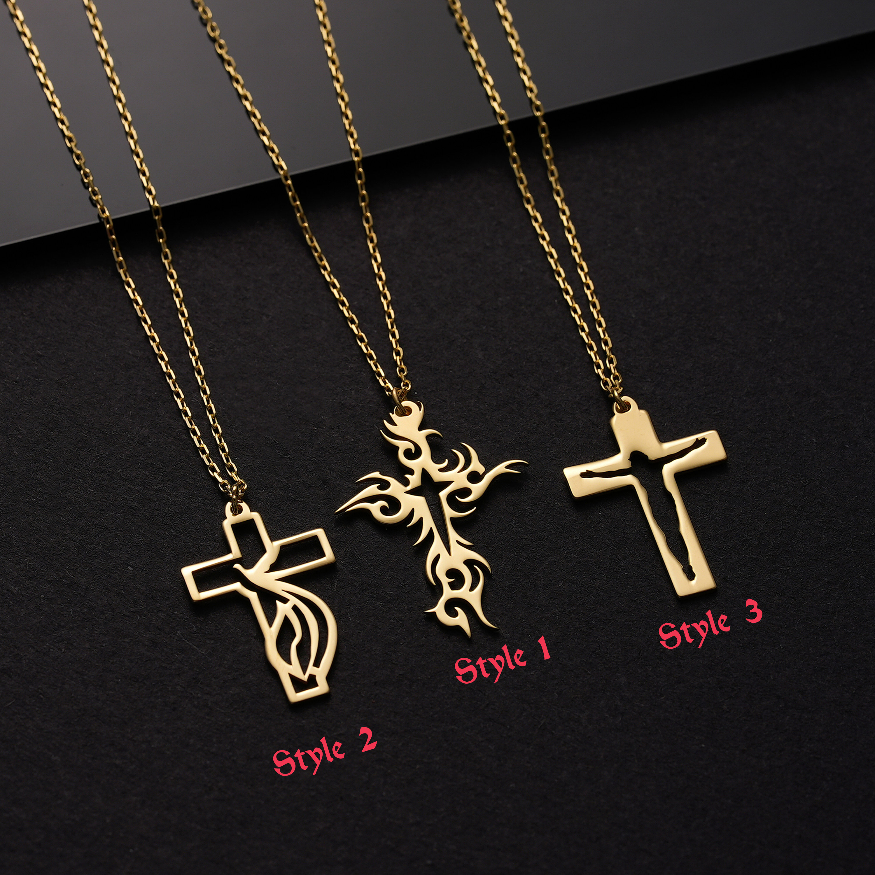 Dainty Cross Necklace: 925 Sterling Silver or 14K Gold Crucifix - Etsy