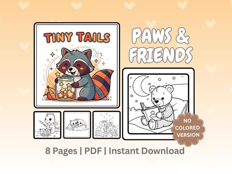 Adorable Pets Coloring Book | Cute Puppies & Kittens Printable Pages ...