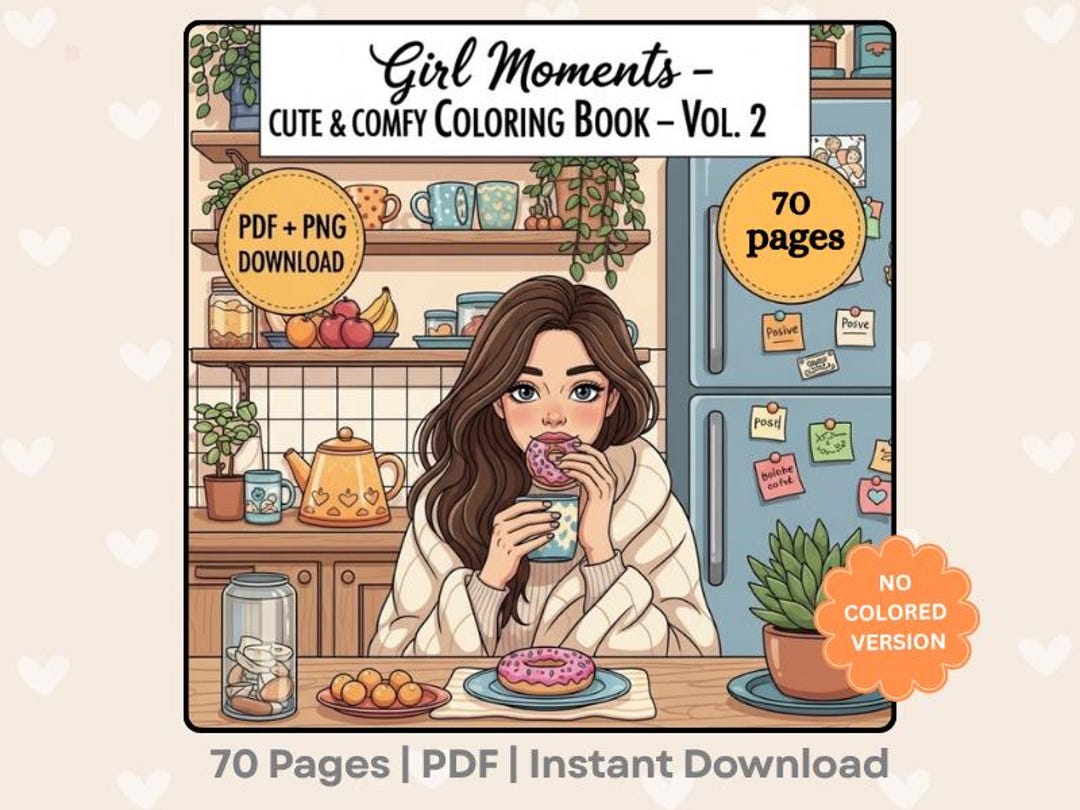 Coco Wyo Girl Moments Vol. 2 PDF Coloring Book, Cute and Cozy Digital ...