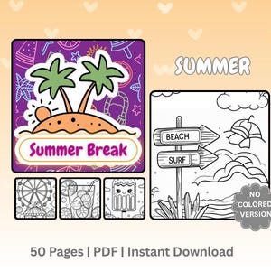 Summer Coloring Pages: 50 Fun Designs for Kids (PDF Download) - Etsy