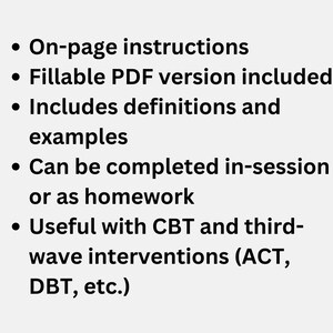 Unhelpful Thinking Styles/cognitive Distortions Worksheet and Log for ...