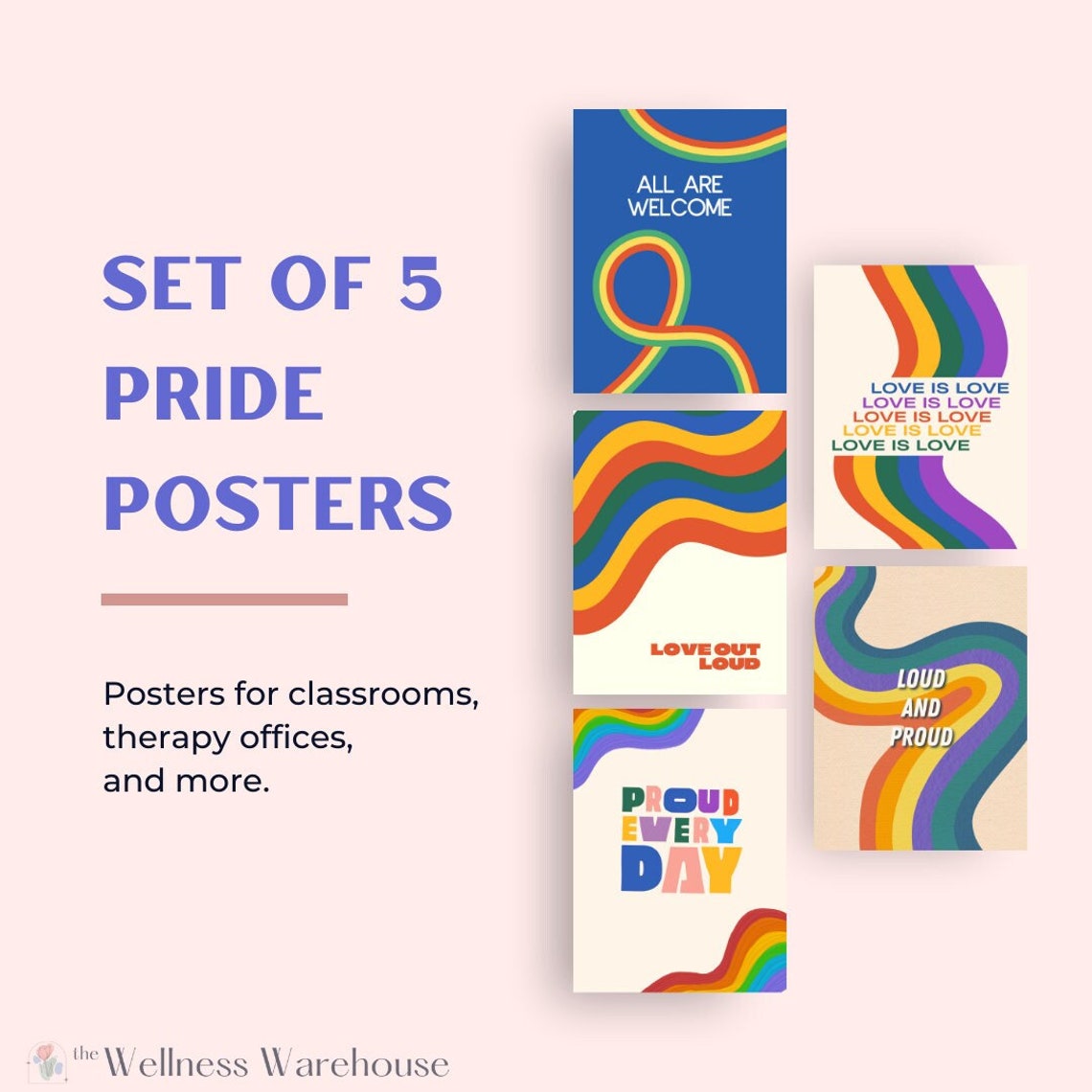 Set of 5 Lgbt-affirming Pride Month Posters - Digital Download. Posters ...