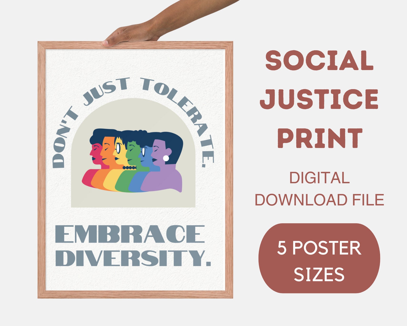 Embrace Diversity Poster | Inspirational Wall Art | Digital Download ...