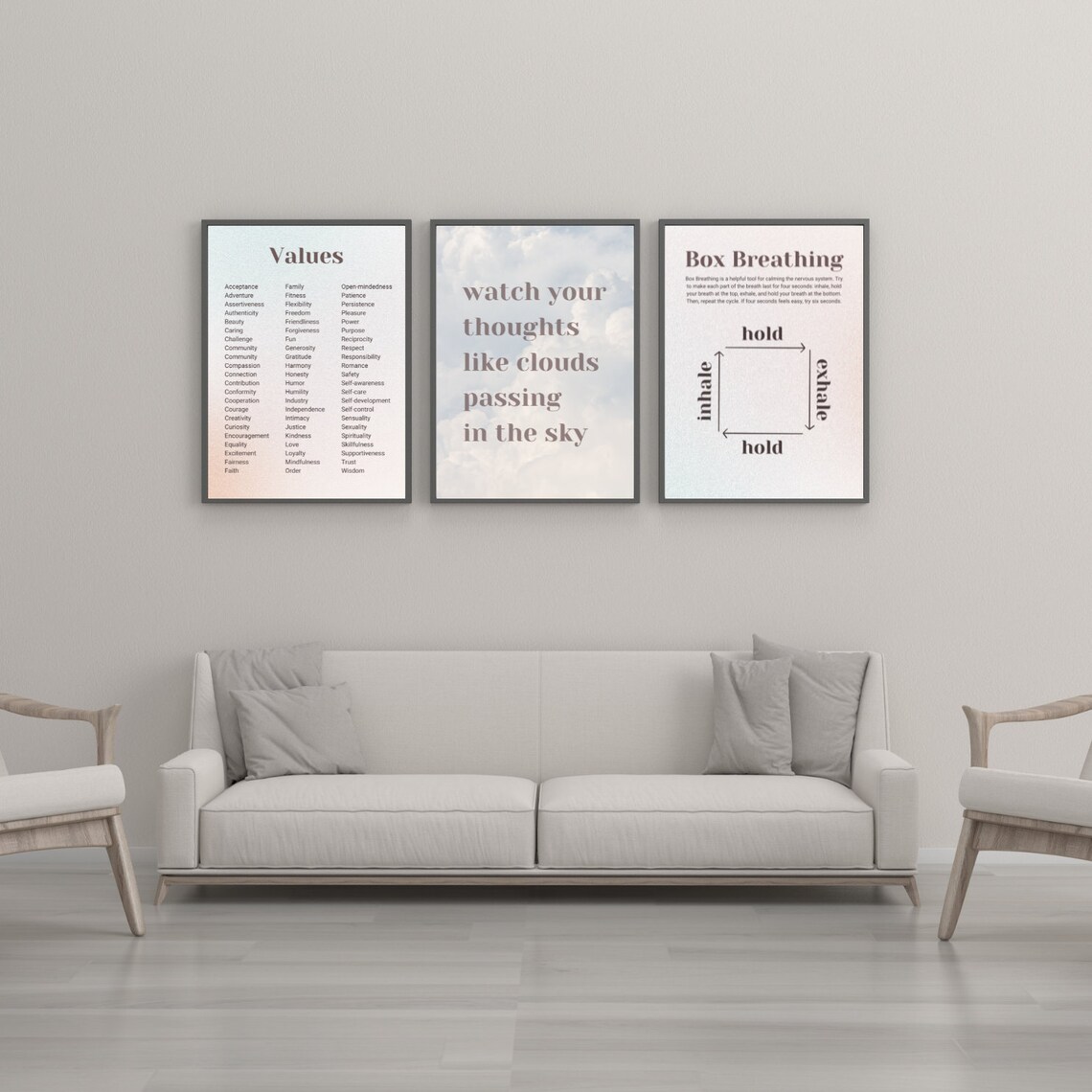 Acceptance and Commitment Therapy ACT Posters, Mindfulness Posters for Therapy Offices ...