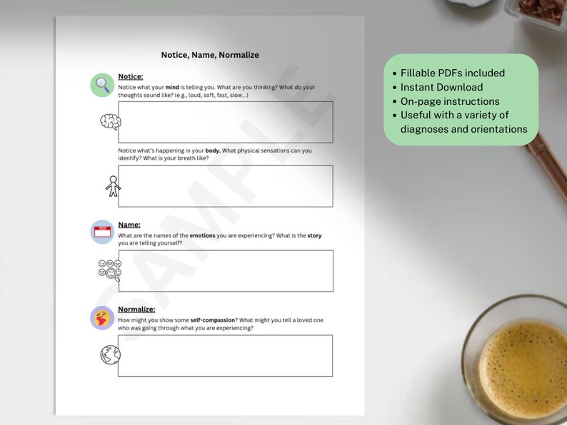 Acceptance Commitment Therapy Worksheets Bundle: Set of 3 Fillable Pdfs ...