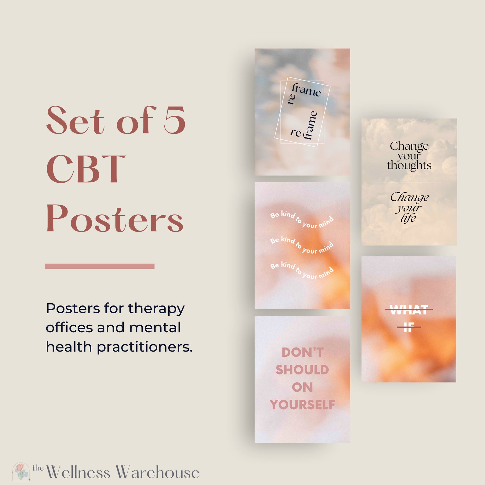 Cognitive Behavioral Therapy (CBT) Posters for Therapy Office and ...