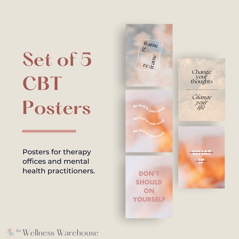 Cognitive Behavioral Therapy (CBT) Posters for Therapy Office and ...