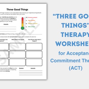 Acceptance Commitment Therapy Worksheets Bundle: Set of 3 Fillable Pdfs ...