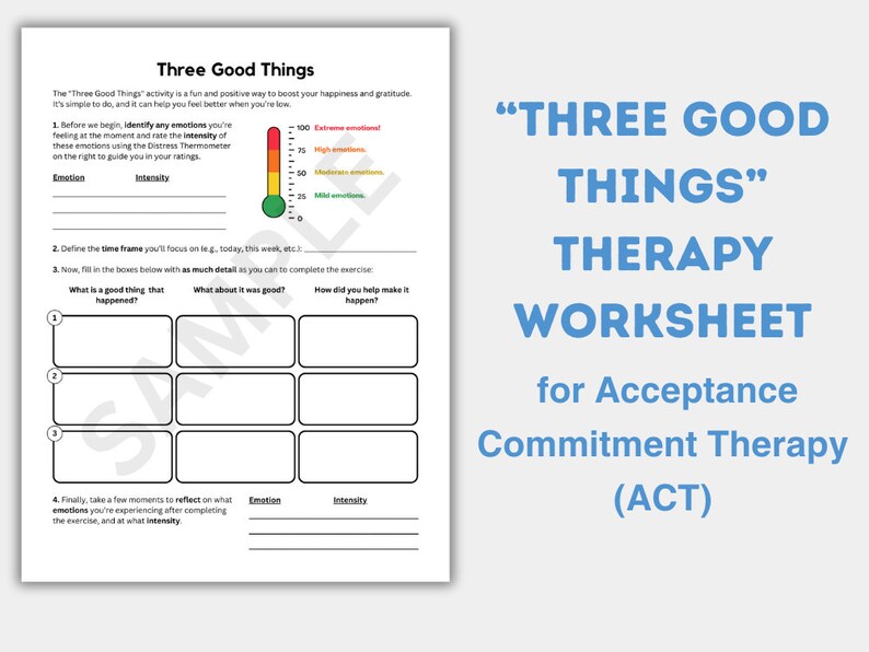 Acceptance Commitment Therapy Worksheets Bundle: Set of 3 Fillable Pdfs ...