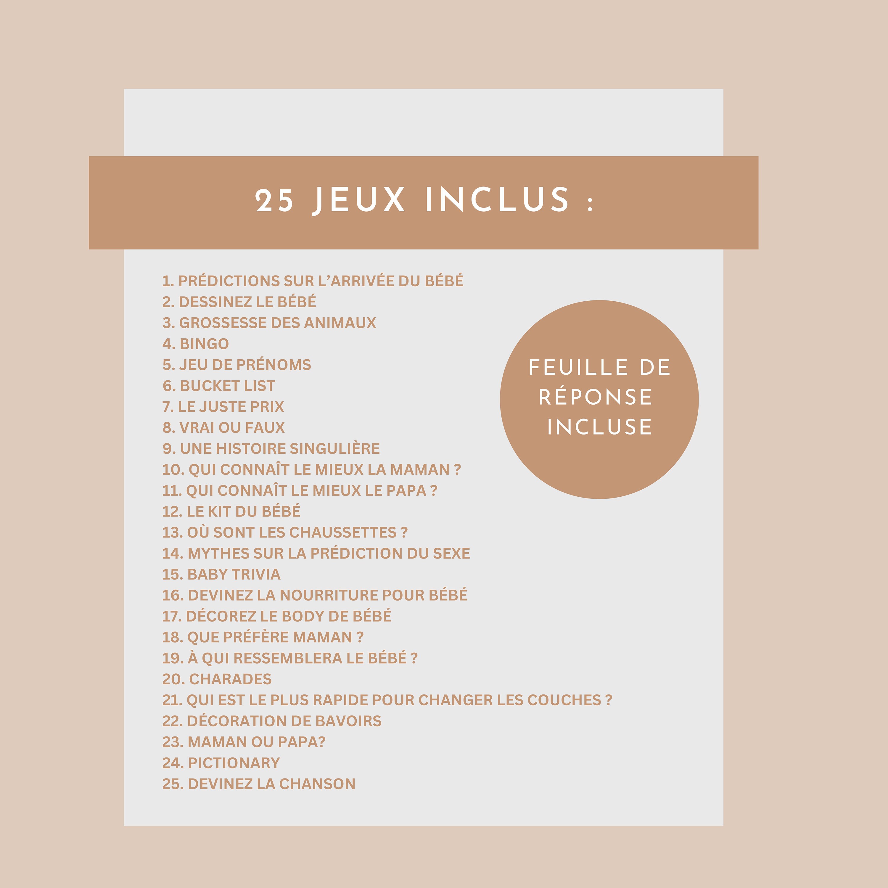 25 Jeux Prédictions Carton Prédiction Shower De Bébé En Français ...