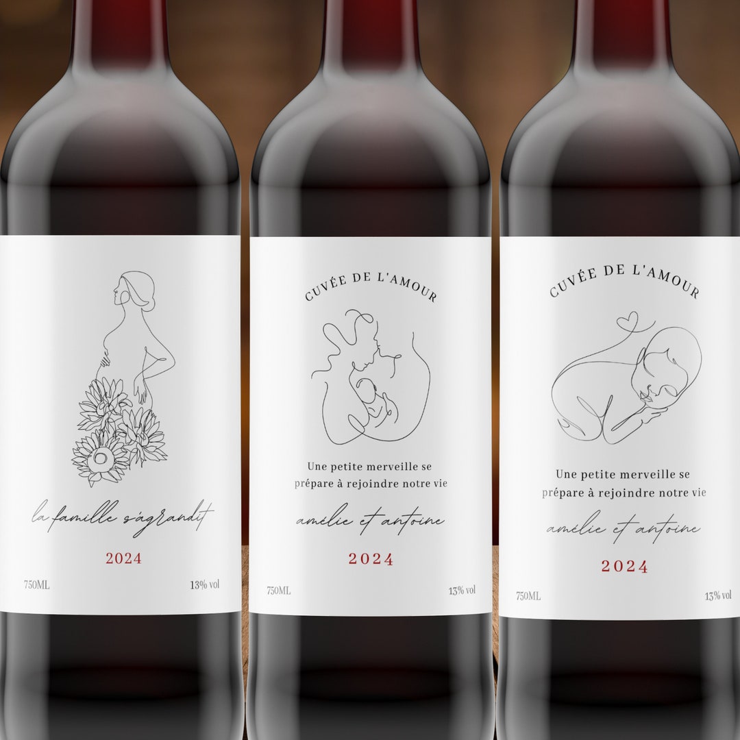 Bundle De 3 Annonce Grossesse Étiquette, Bébé, Annonce Famille ...