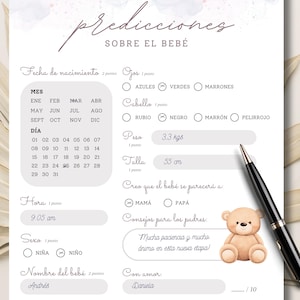 Spanish Baby Shower, Juegos Baby Shower En Español, Predicciones Del ...