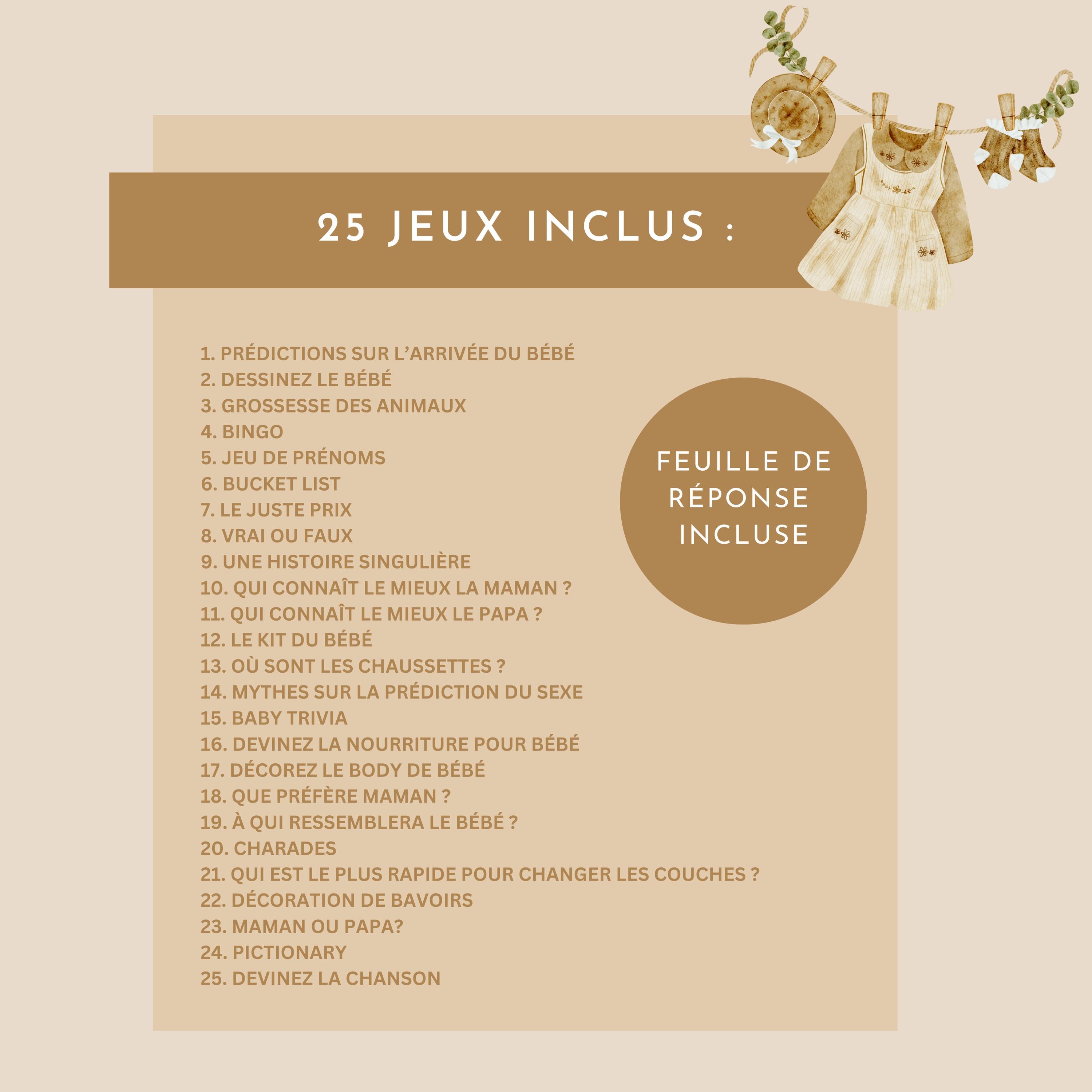 25 Jeux Prédictions Carton Prédiction Shower De Bébé En Français ...