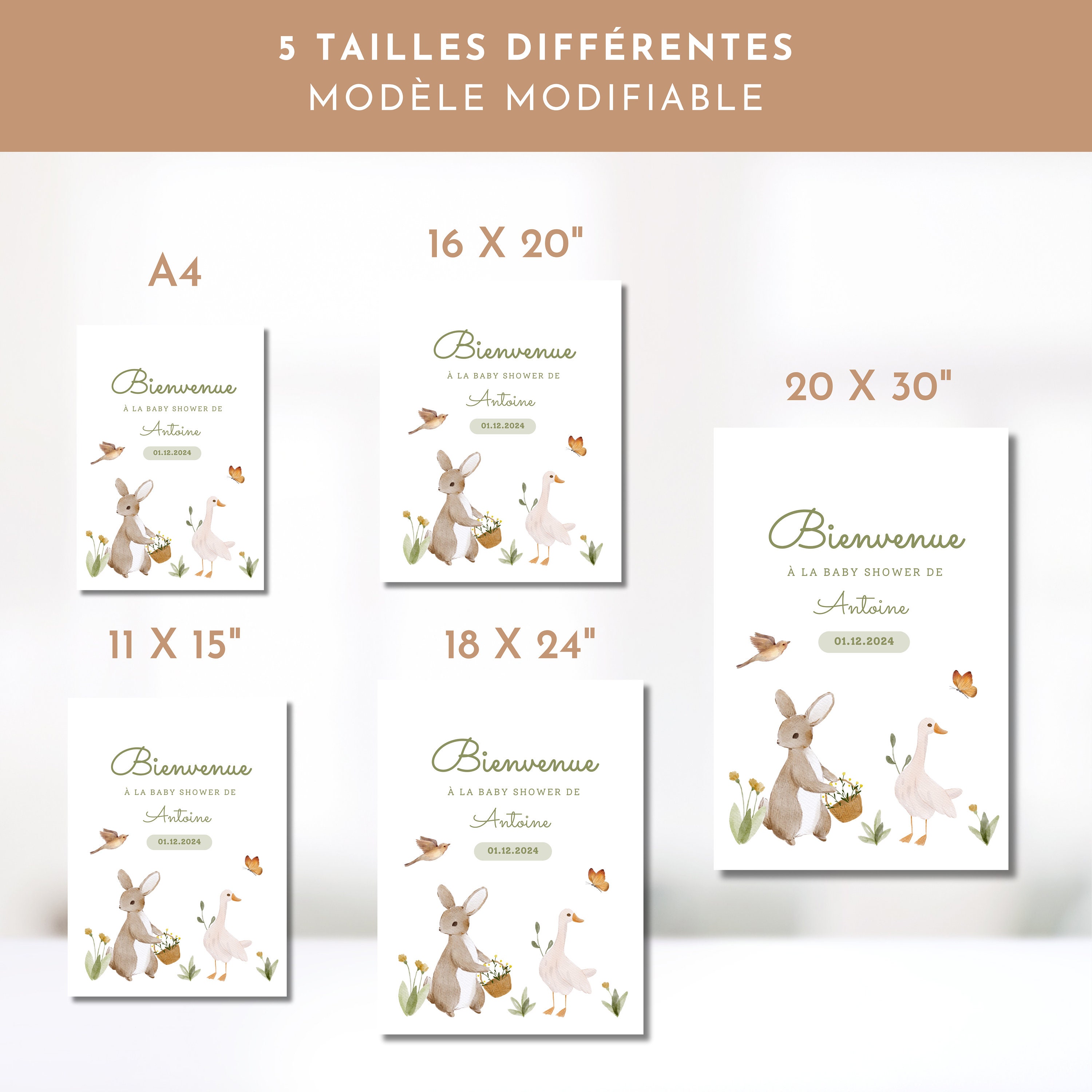 Baby Shower Welcome Sign French, Affiche Bienvenue Francais, Jeux Baby ...