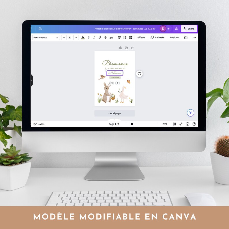 Baby Shower Welcome Sign French, Affiche Bienvenue Francais, Jeux Baby ...