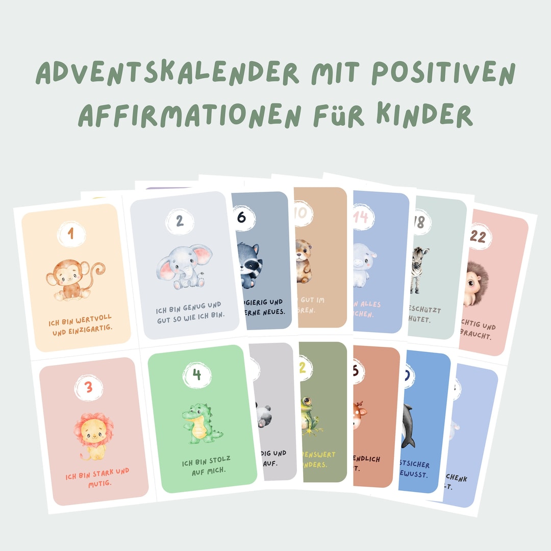 Advent Calendar With Positive Affirmations for Children - Etsy