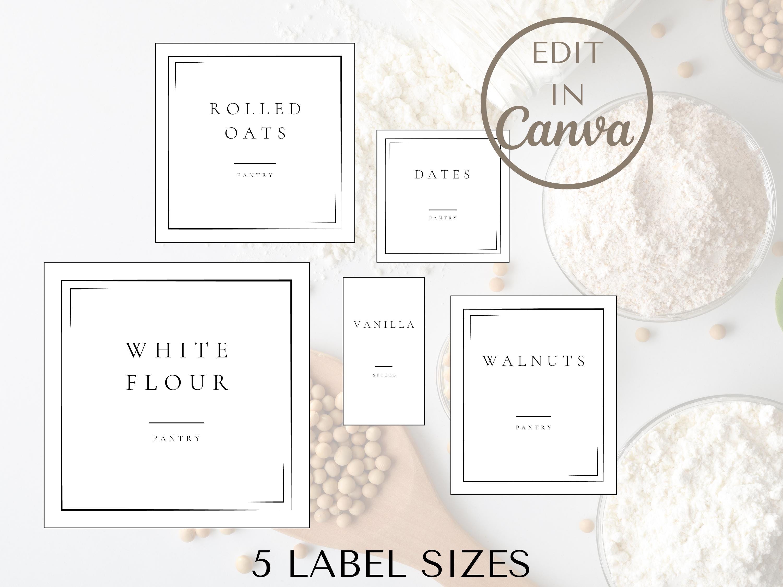 Kitchen Pantry Labels, Editable Label Bundle for Home Organization ...