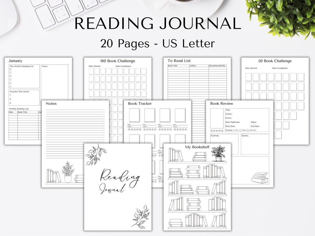 Book Review Journal, Printable Challenge Tracker, Journal for Book ...
