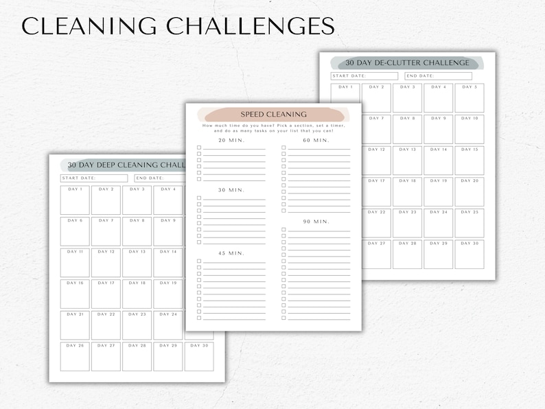 Editable ADHD Cleaning Planner Bundle, Weekly Cleaning Schedule, Deep ...