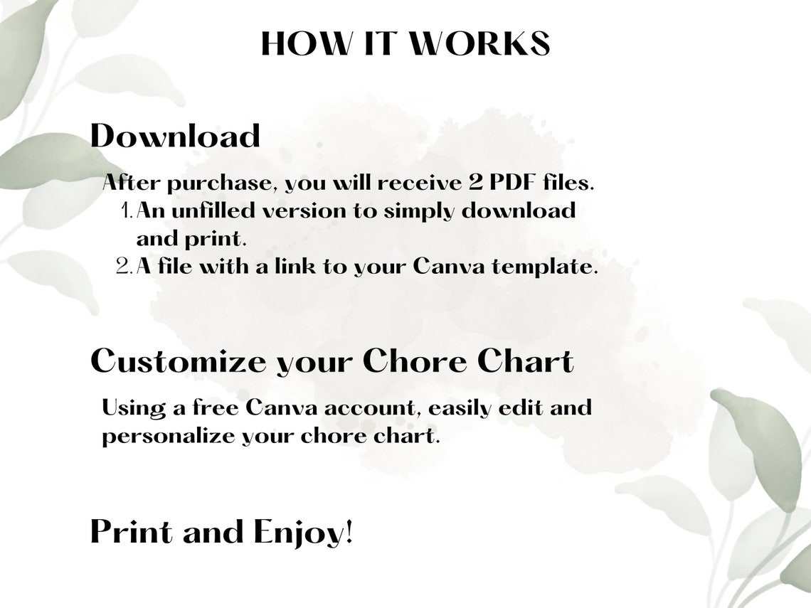 Editable Coloring Chore Chart for Kids, Printable - Etsy