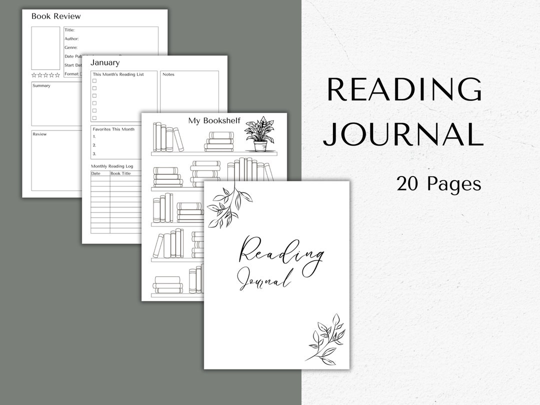 Book Review Journal, Printable Challenge Tracker, Journal for Book ...