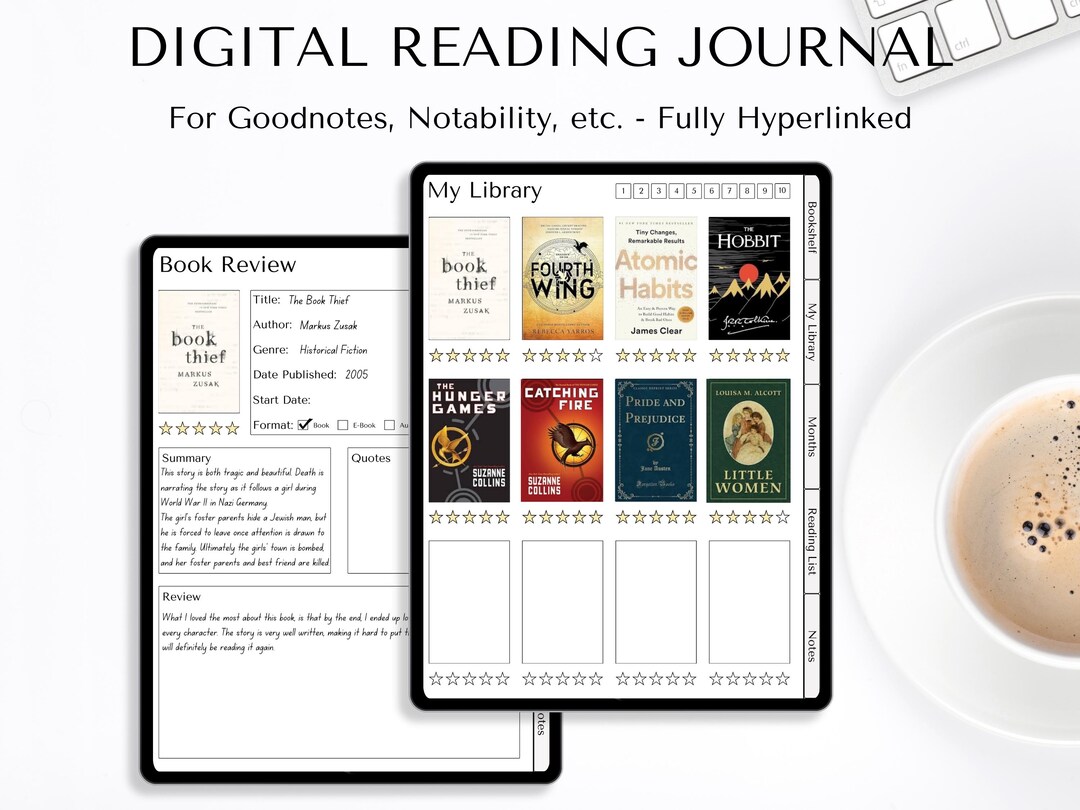 Book Reading Journal, Digital Book Reading Log, Goodnotes Reading ...