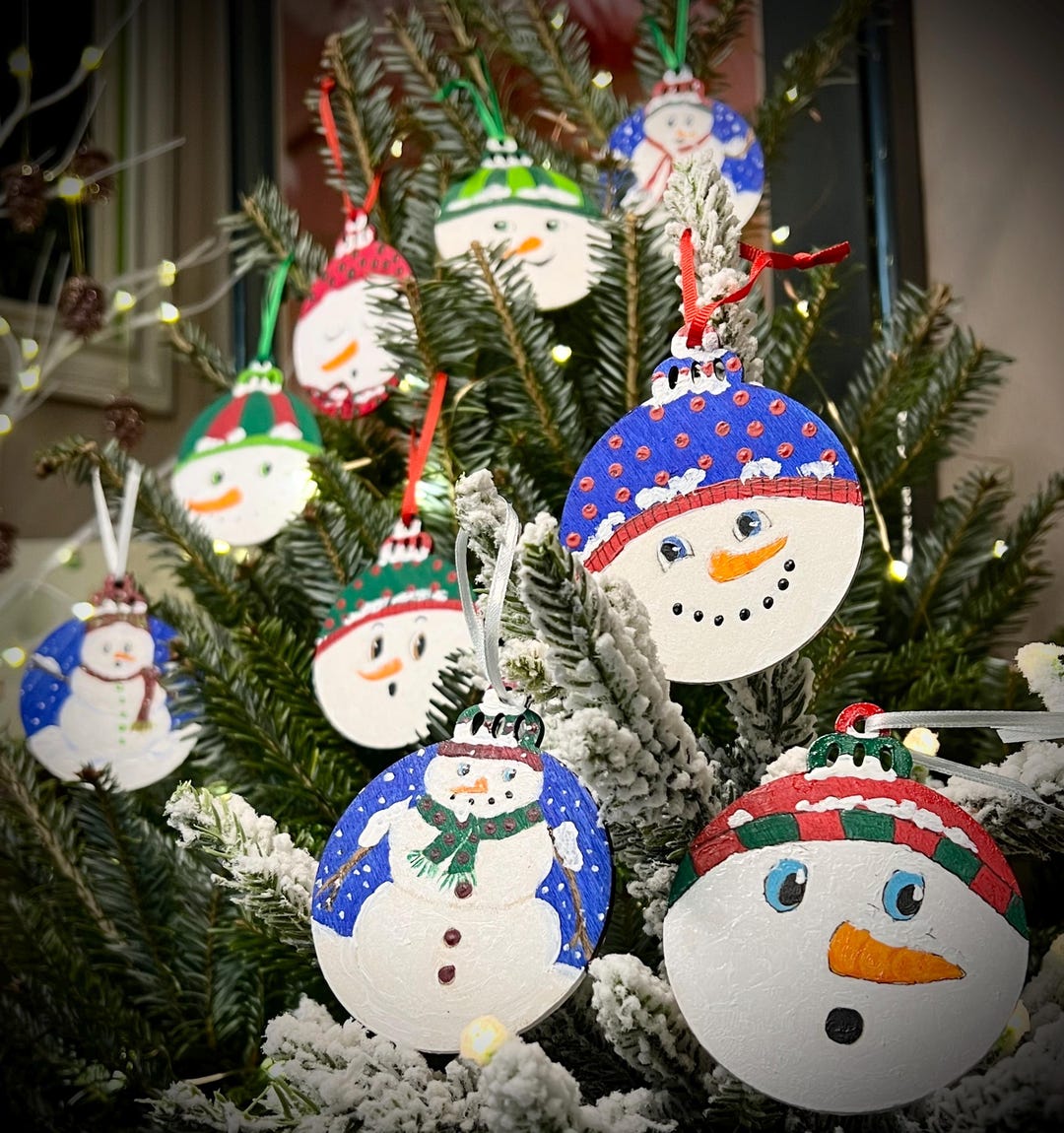 Sandi’s Snowmen | Handpainted Snowman | Christmas Ornaments | Wood ...