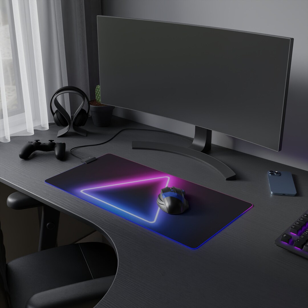 Neon LED Gaming Mouse Pad - Etsy