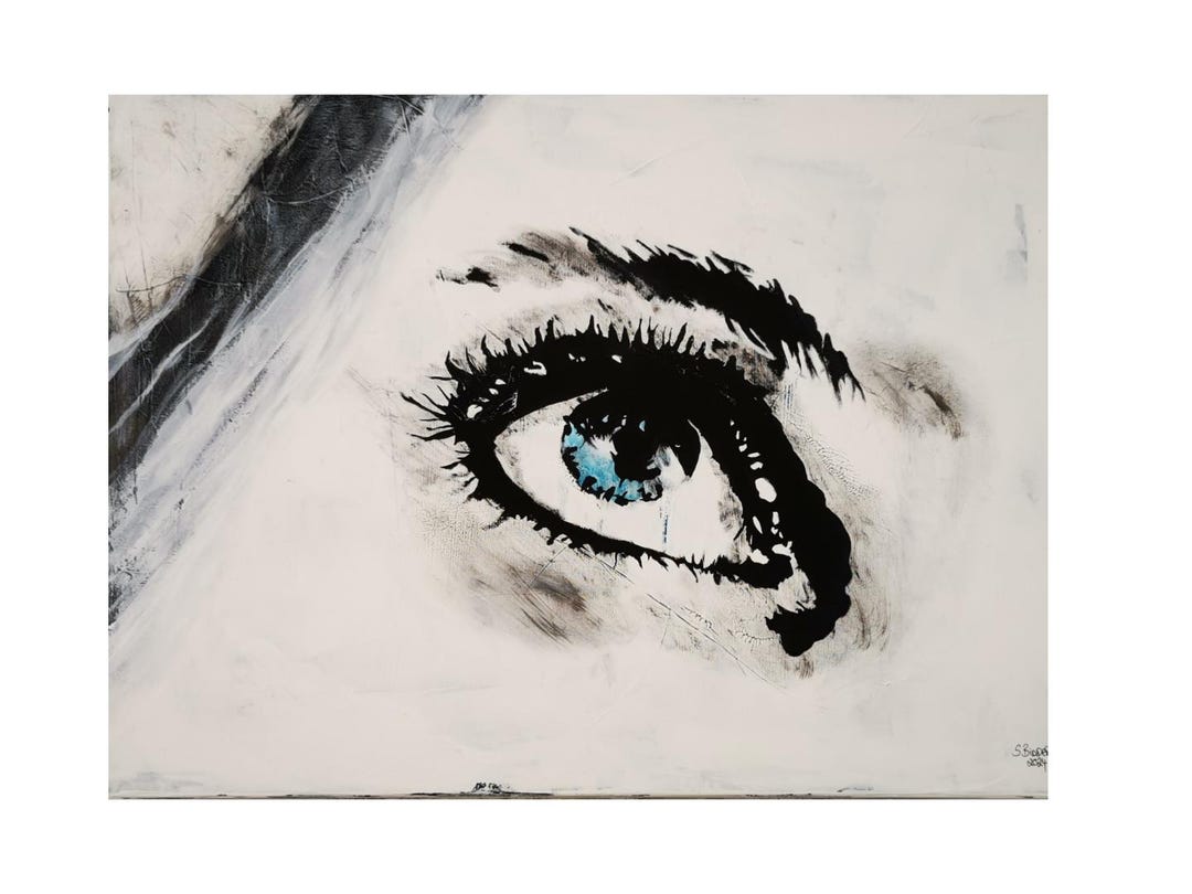 Original Painting Woman Eye Hand-painted Acrylic Painting on Canvas 50 ...