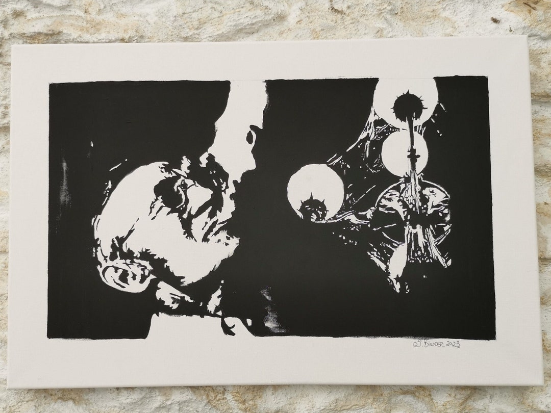 Hermann Hesse Drawing Collage Portrait Painting Acrylic Canvas Size 40 ...