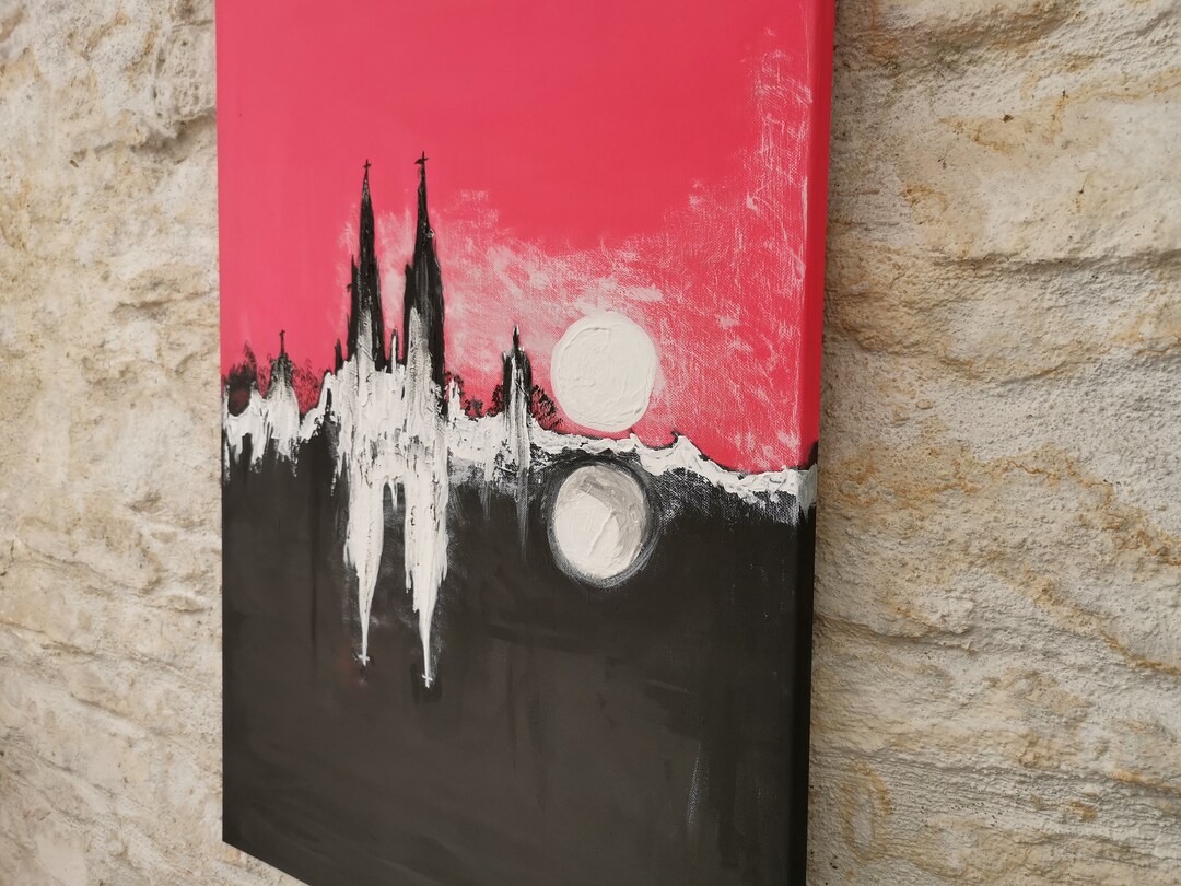 Original Gemälde Groß Regensburg Dom Acryl Strukturpaste Auf Leinwand ...