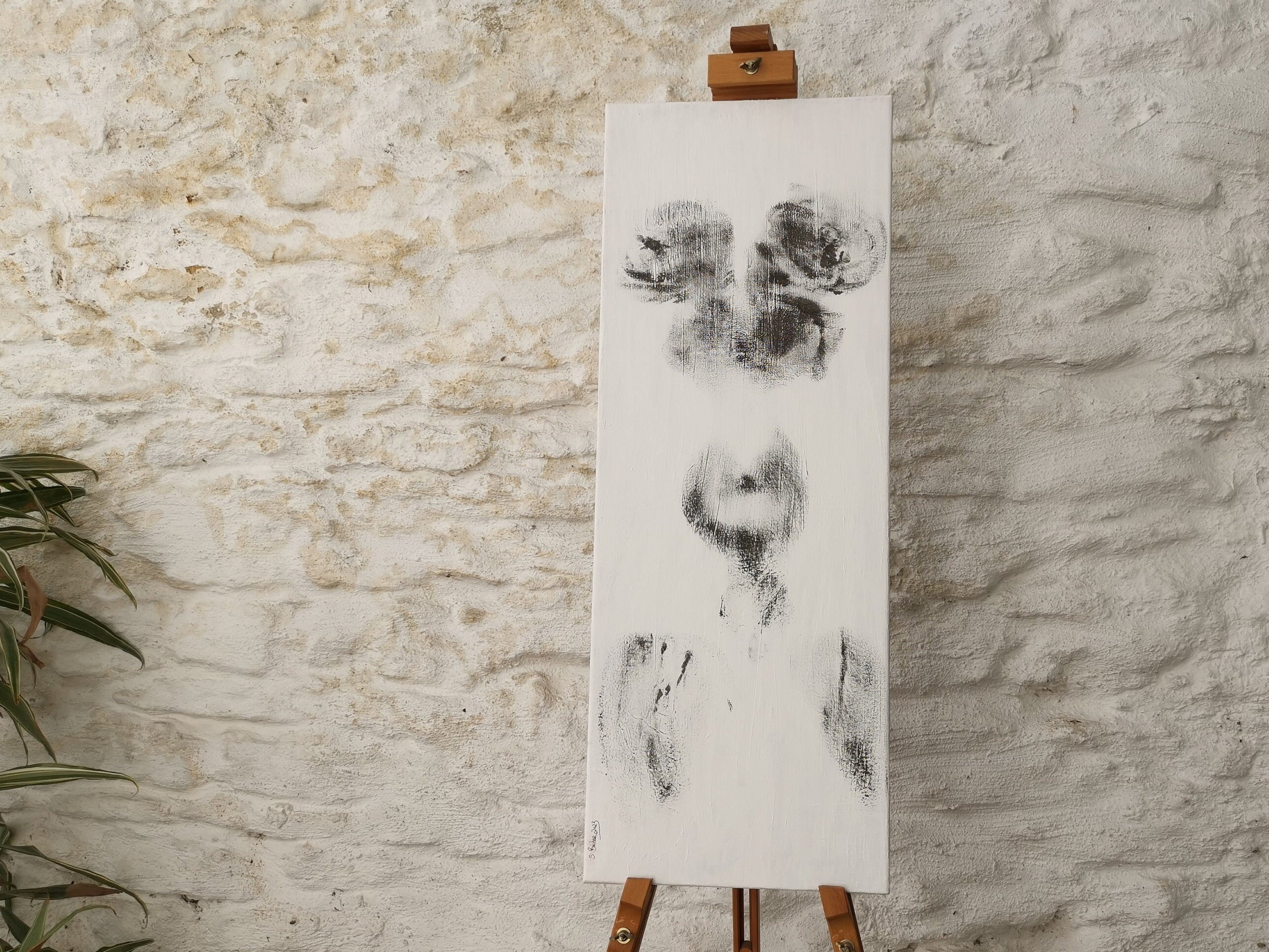 Original Nude Painting on Canvas Erotic Illustration Acrylic Black and ...