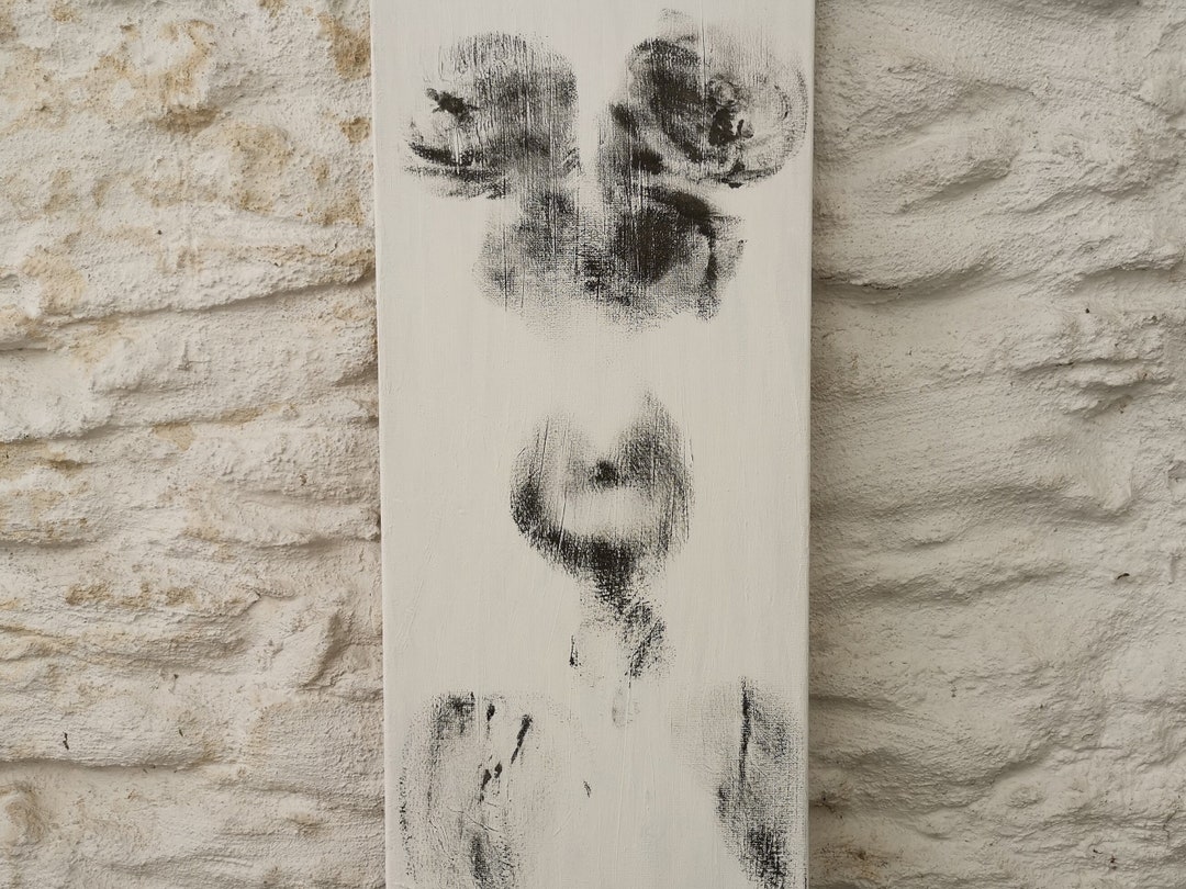 Illustration Nude Woman Unique Acrylic on Canvas 30 X 80 Cm Black and ...